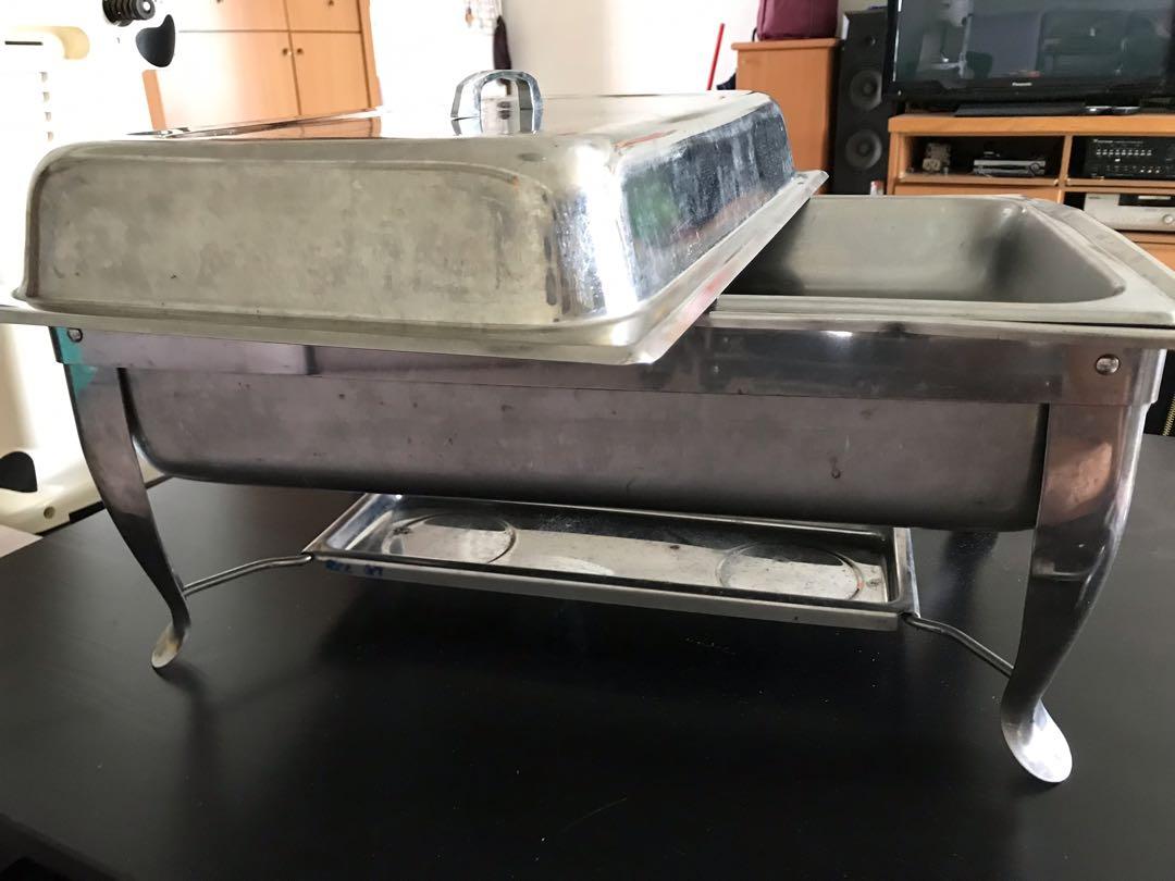 Stainless Steel Buffet Tray Set, Furniture & Home Living, Kitchenware ...