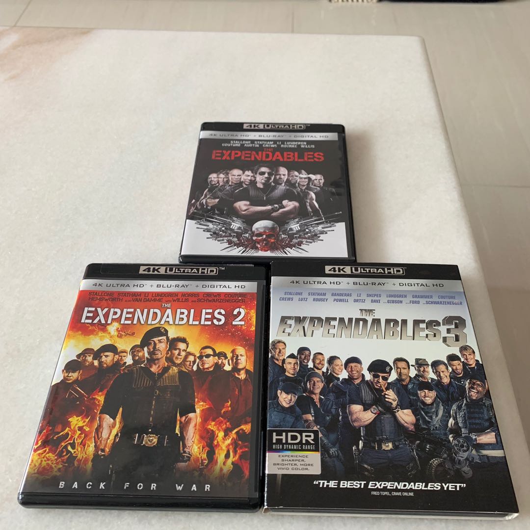 The Expendables 1, 2 & 3 (4K Ultra + Blu Ray + Digital HD), Hobbies ...