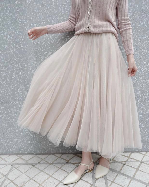 (全新) Kalixstyle Nude色紗裙 Kayan C, 女裝, 連身裙 & 套裝, 傳統服飾 - Carousell