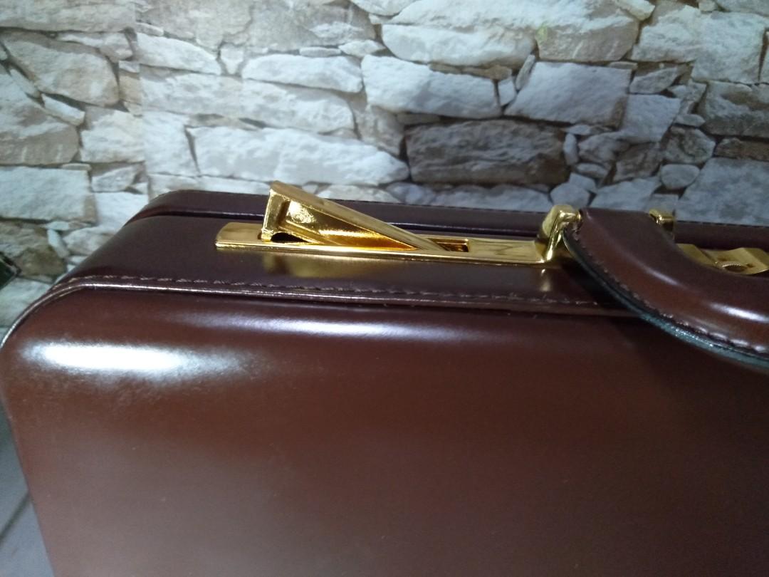 FRANZEN REAL Leather attache case or executive Briefcase, Men's Fashion ...