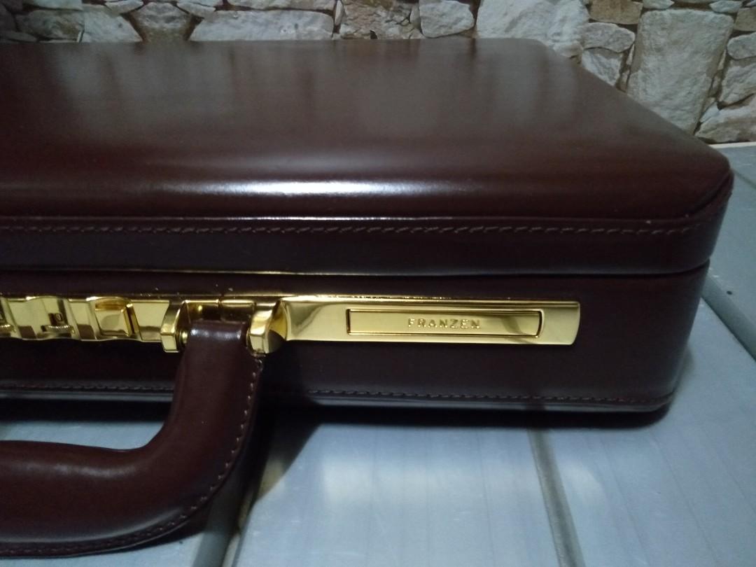 FRANZEN REAL Leather attache case or executive Briefcase, Men's Fashion ...