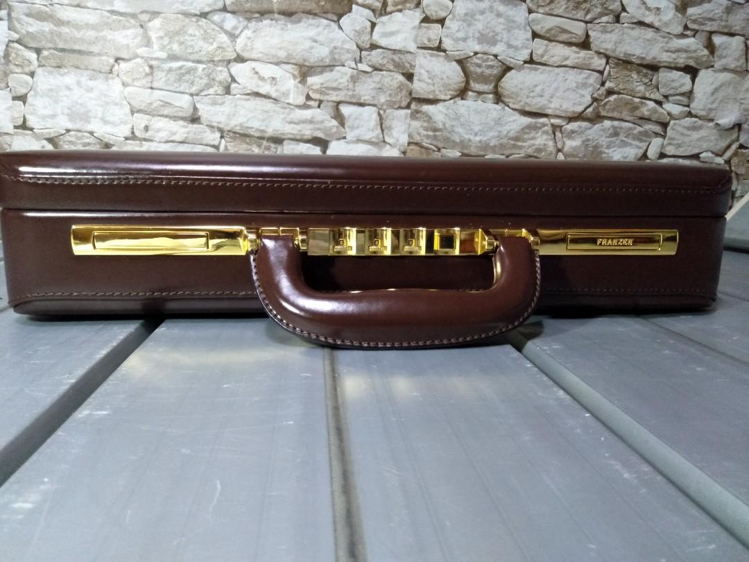 FRANZEN REAL Leather attache case or executive Briefcase, Men's Fashion ...