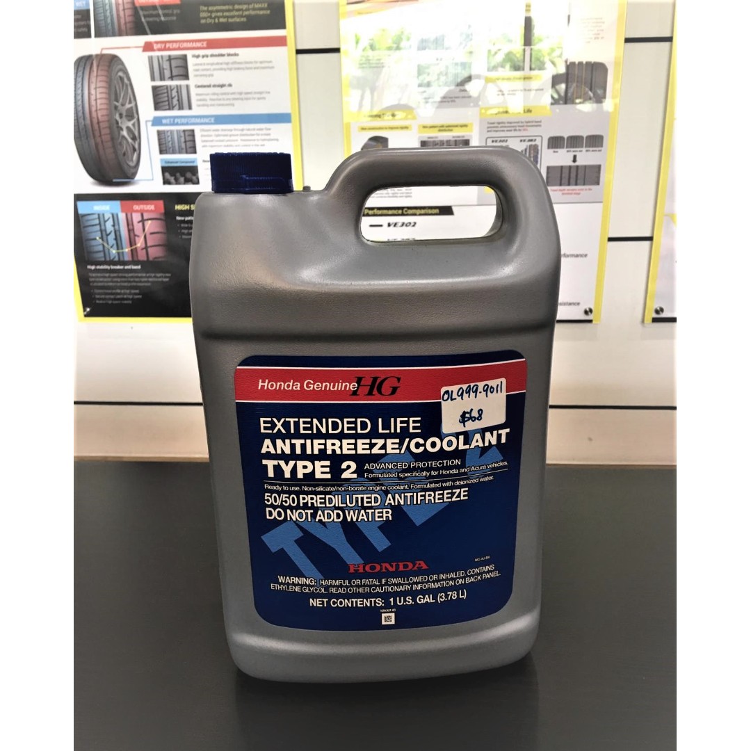 HONDA GENUINE LONG LIFE COOLANT 0L999-9011 BLUE ANTIFREEZE COOLANT TYPE ...