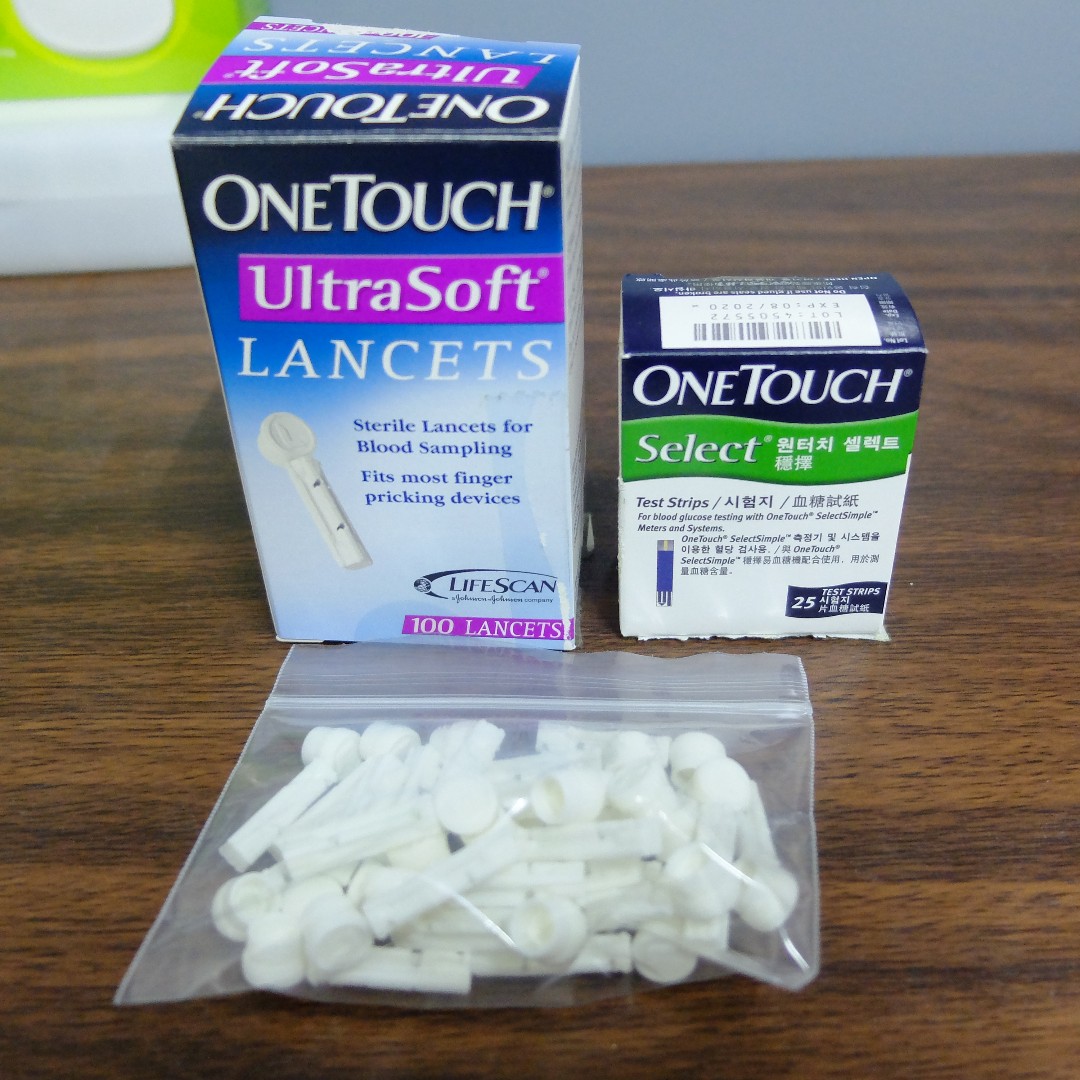 J&J OneTouch Select 25 Blood Glucose Test Strips + 25 J&J OneTouch ...