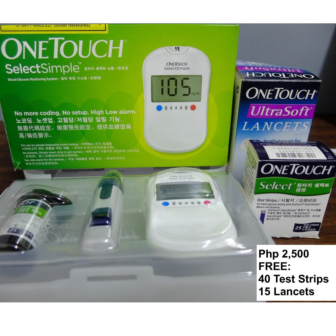 J&J OneTouch Select 25 Blood Glucose Test Strips + 25 J&J OneTouch ...