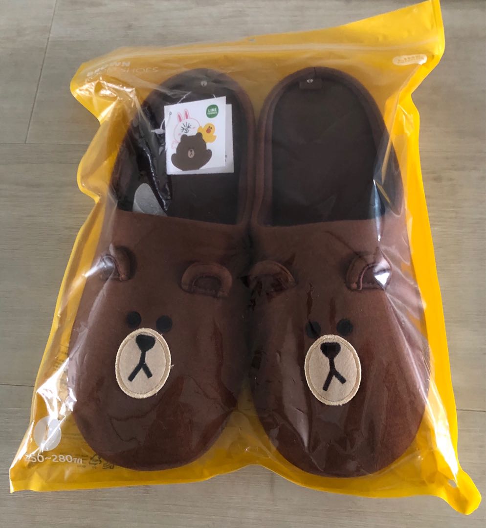 Line Brown Bear Cony Sally Bedroom Slippers, Everything Else on Carousell