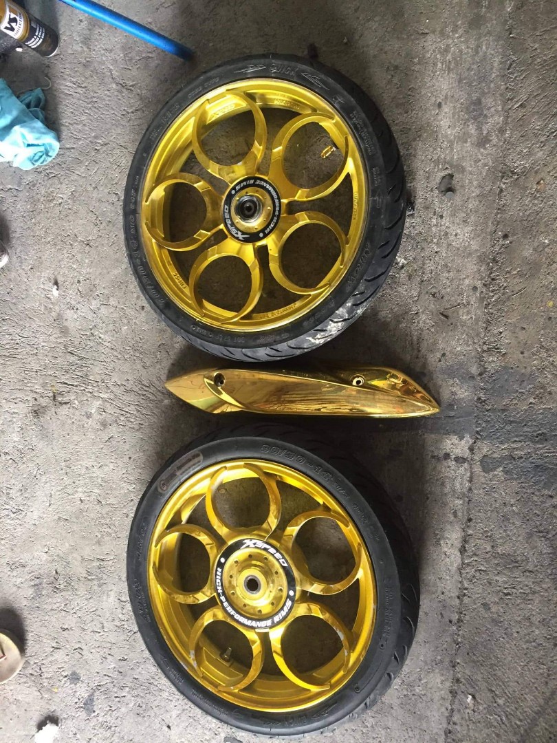 Mags and heatguard, Car Parts & Accessories, Mags and Tires on Carousell