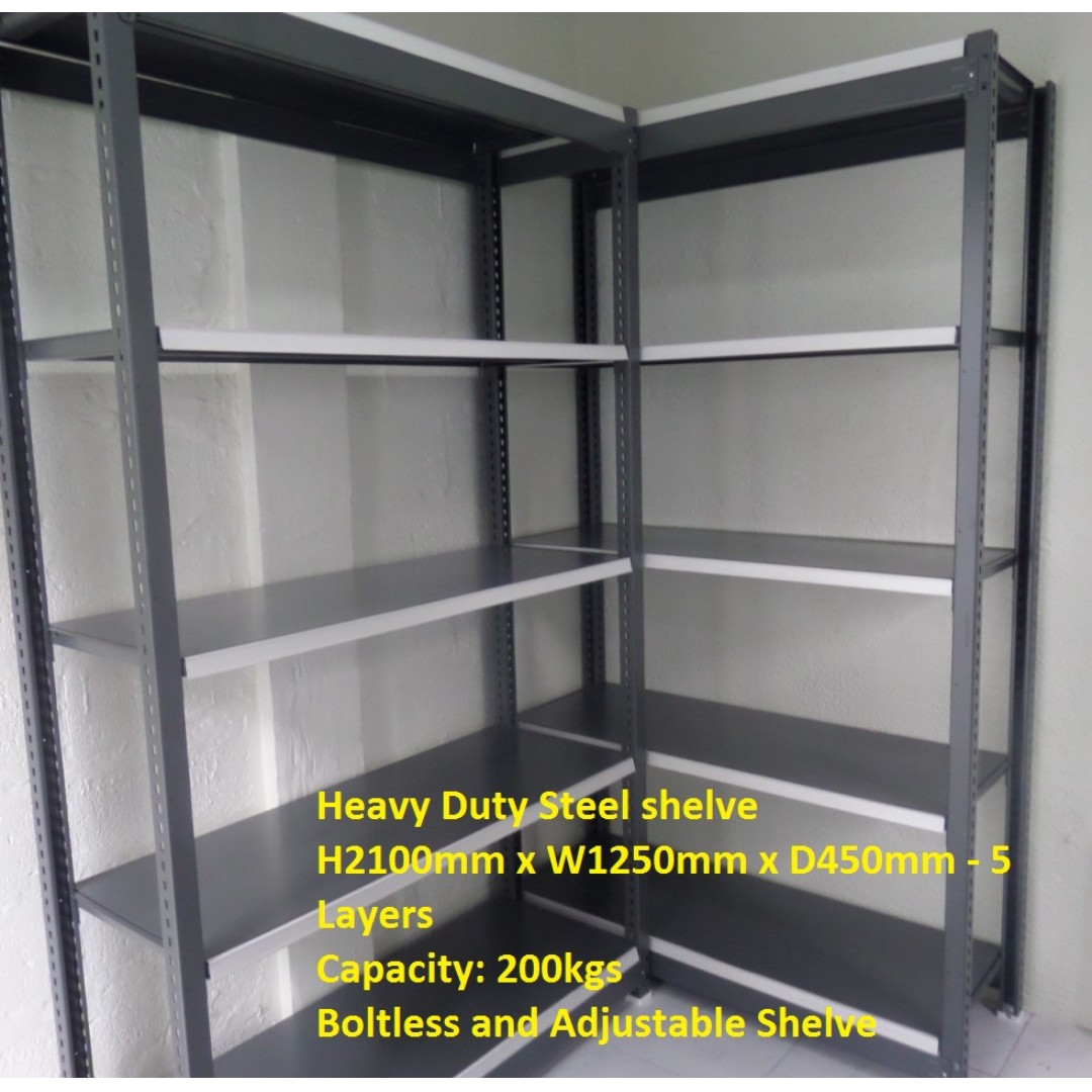 Steel Rack - Open Type Shelving - powder Coated Rack Display, Furniture ...