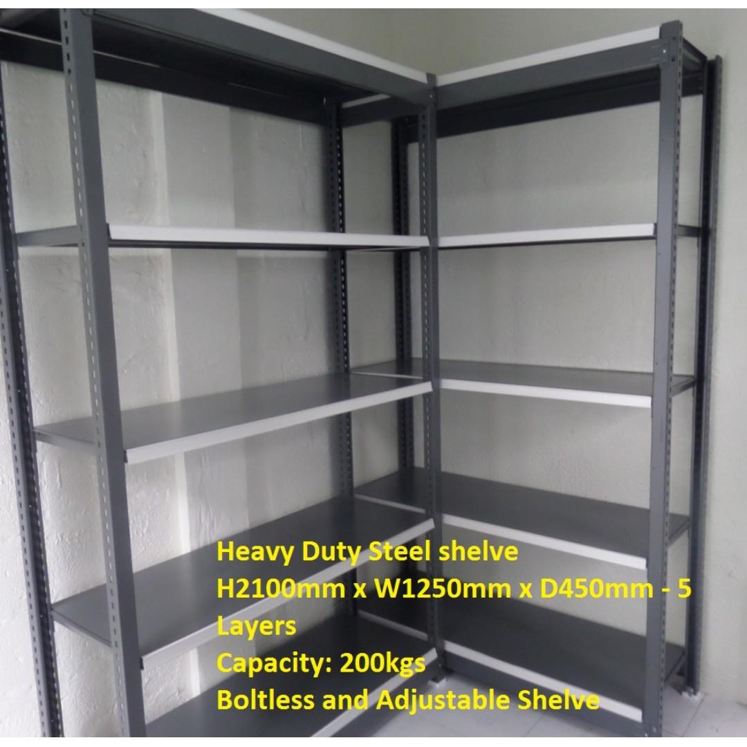 Steel Rack - Open Type Shelving - powder Coated Rack Display, Furniture ...