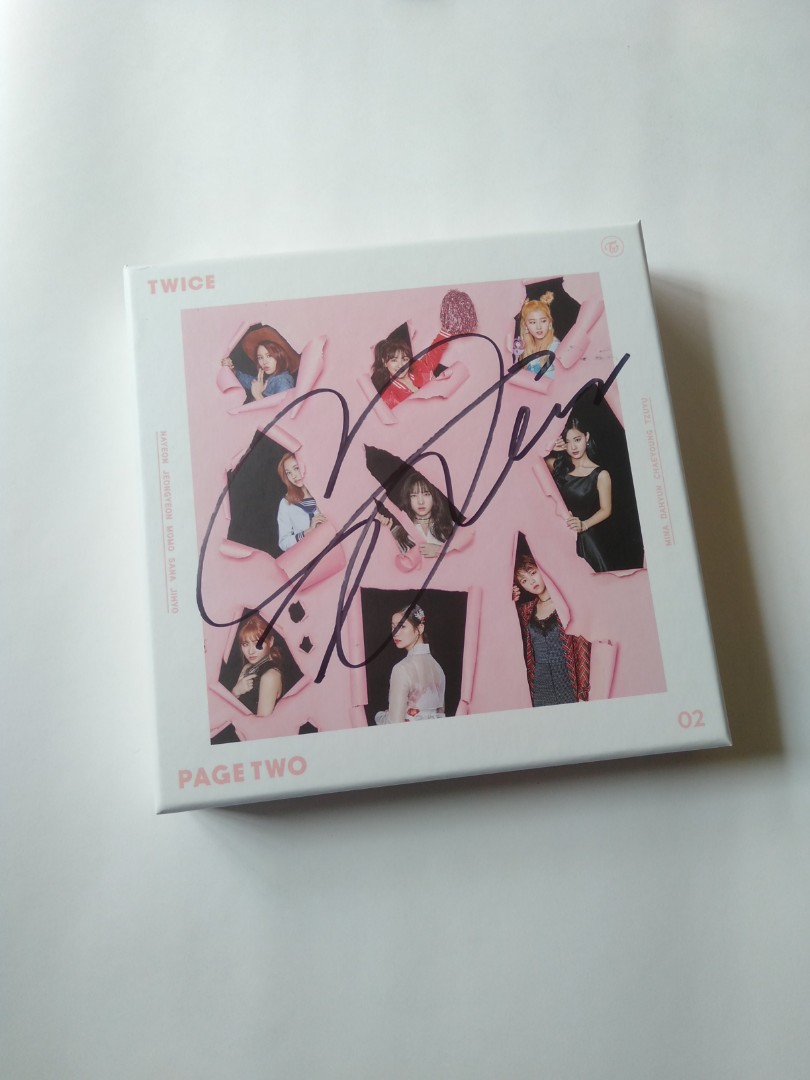 TWICE Sana Mwave Signed/Autographed Page Two/Cheer Up Album, Hobbies ...