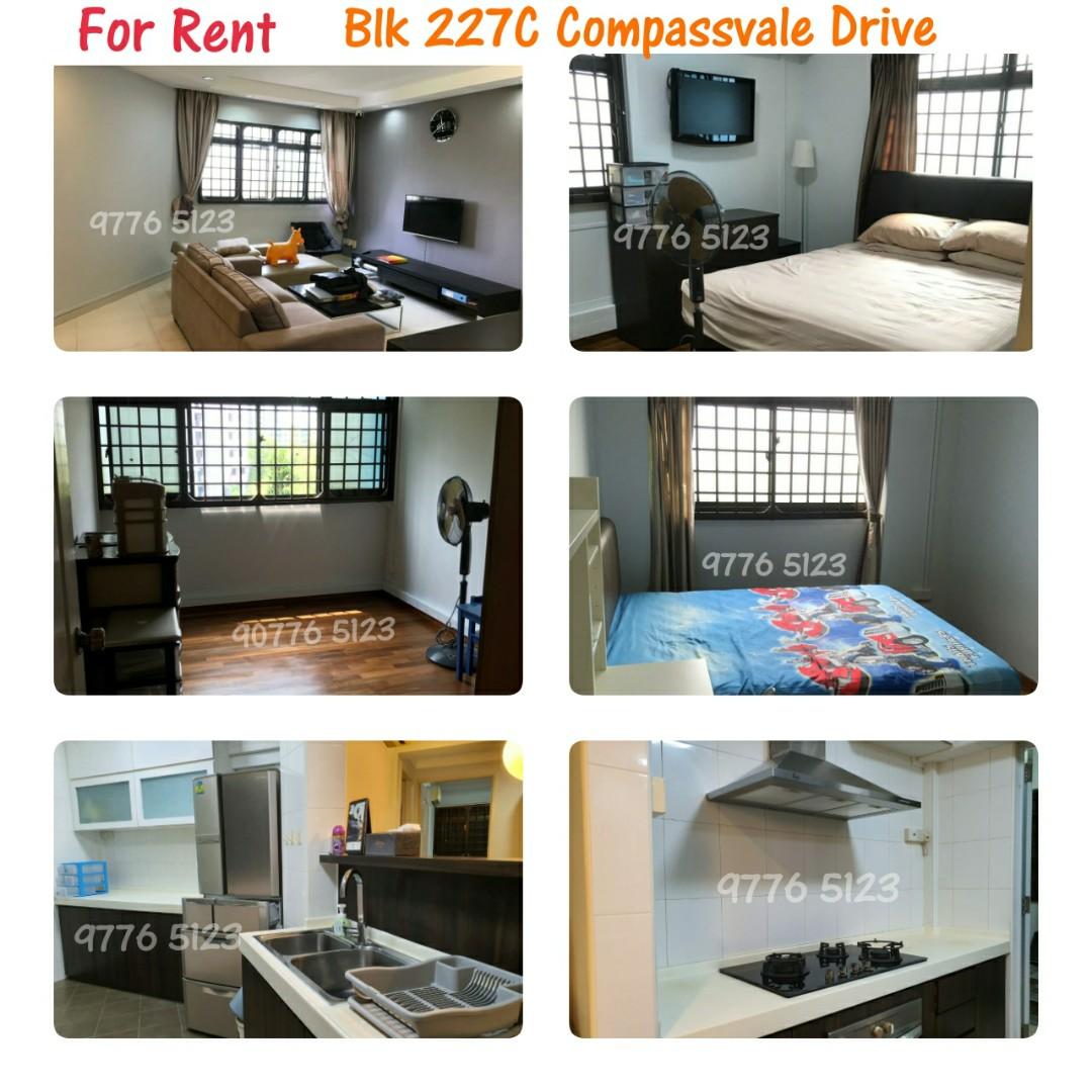 10mins walk to Sengkang MRT - Blk 227c Compassvale Drive (4 room HDB ...