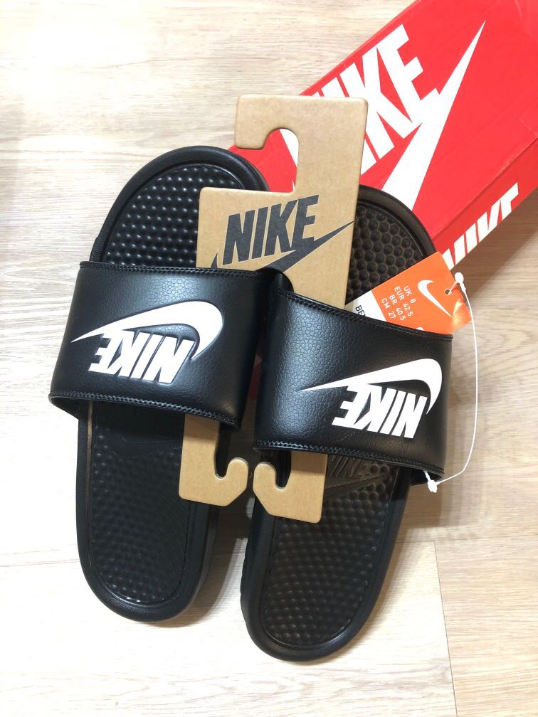 Authentic Nike slides (Black), Men's Fashion, Footwear, Flipflops and ...