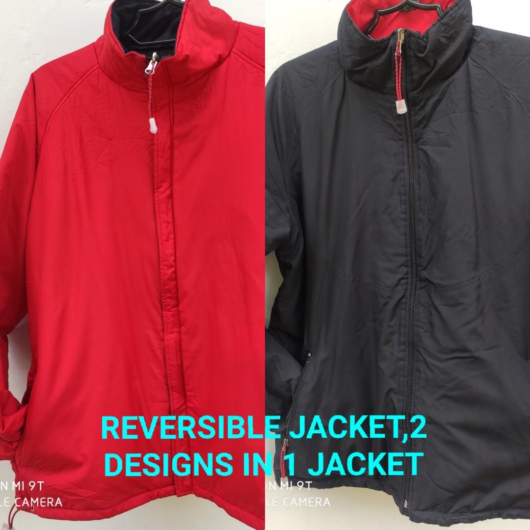 BLACK AND RED REVERSIBLE JACKET on Carousell
