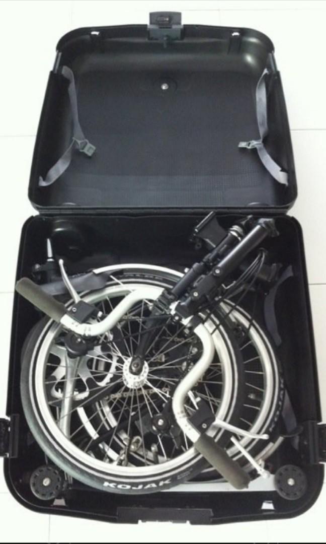 Brompton hard case Lojel black colour, Sports Equipment, Bicycles ...