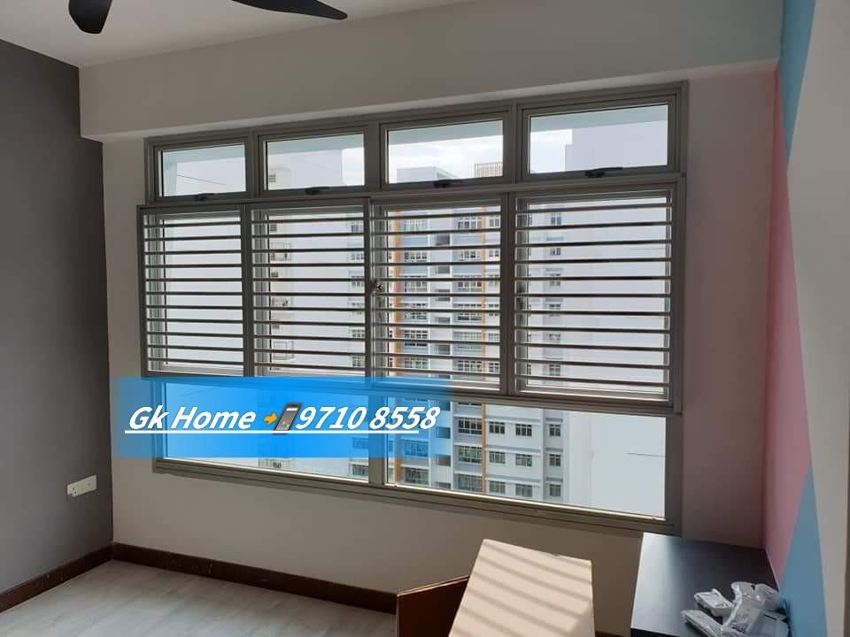 BTO Window GRILLED Aluminum, Home Services, Renovations on Carousell