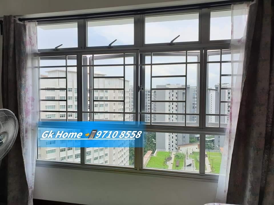 BTO Window GRILLED Aluminum, Home Services, Renovations on Carousell