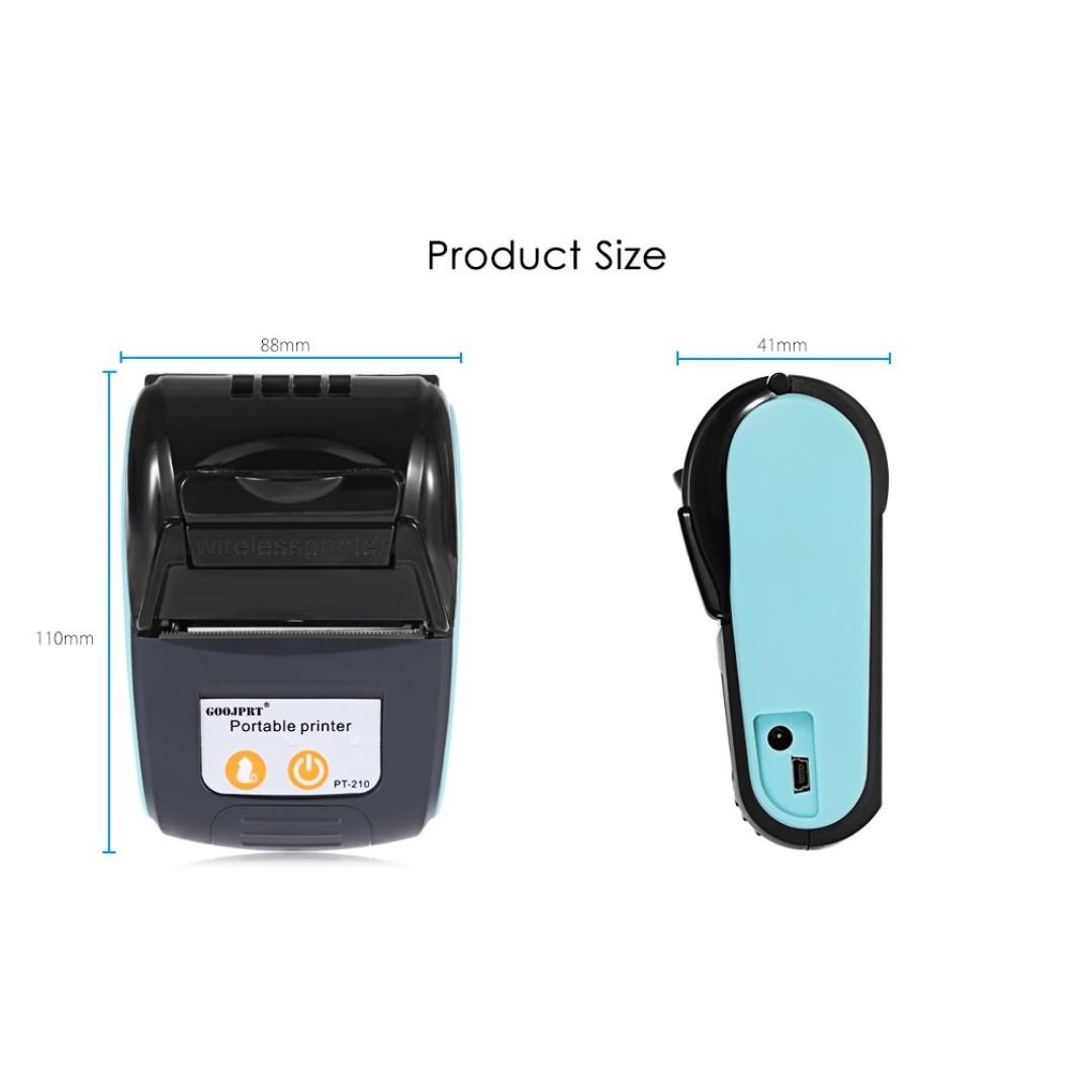 GOOJPRT PT - 210 Portable 58mm Bluetooth Thermal Printer Portable Wireless Handheld Mini Receipt ...