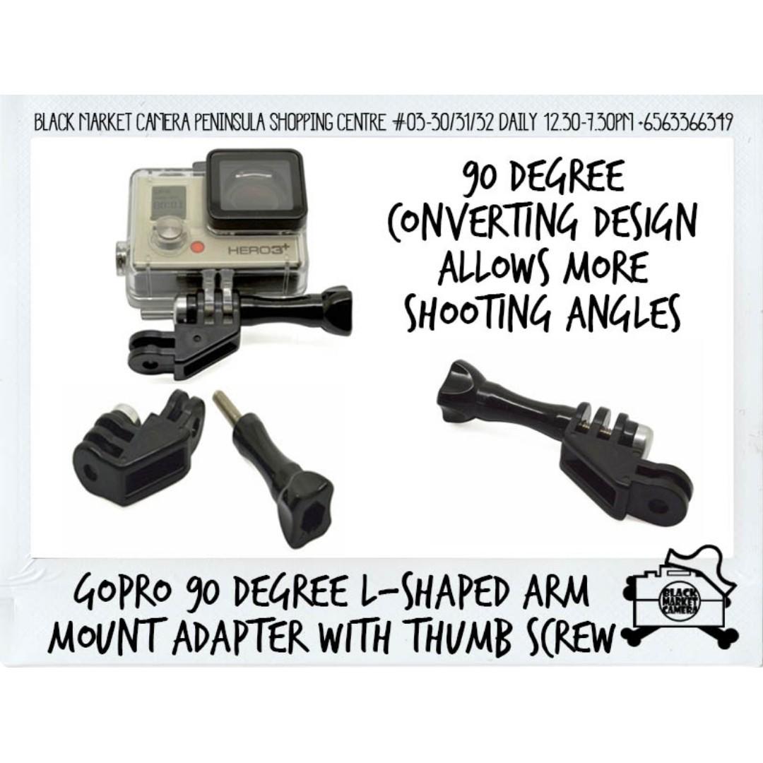 GoPro 90 Degree L-Shaped Arm Mount Adapter with Thumb Screw, Mobile ...