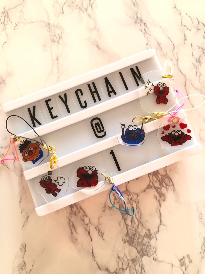 handmade sesame street keychain , Hobbies & Toys, Stationery & Craft ...