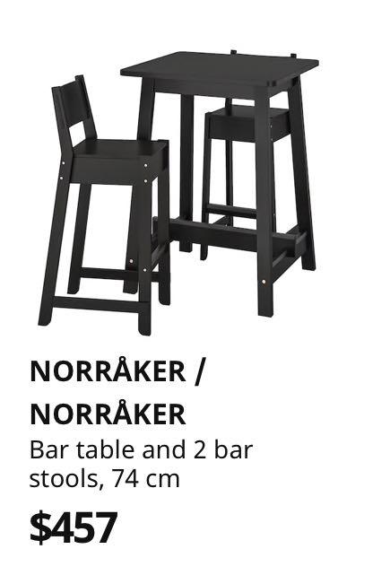 IKEA Norraker Bar table, Furniture & Home Living, Furniture, Tables ...