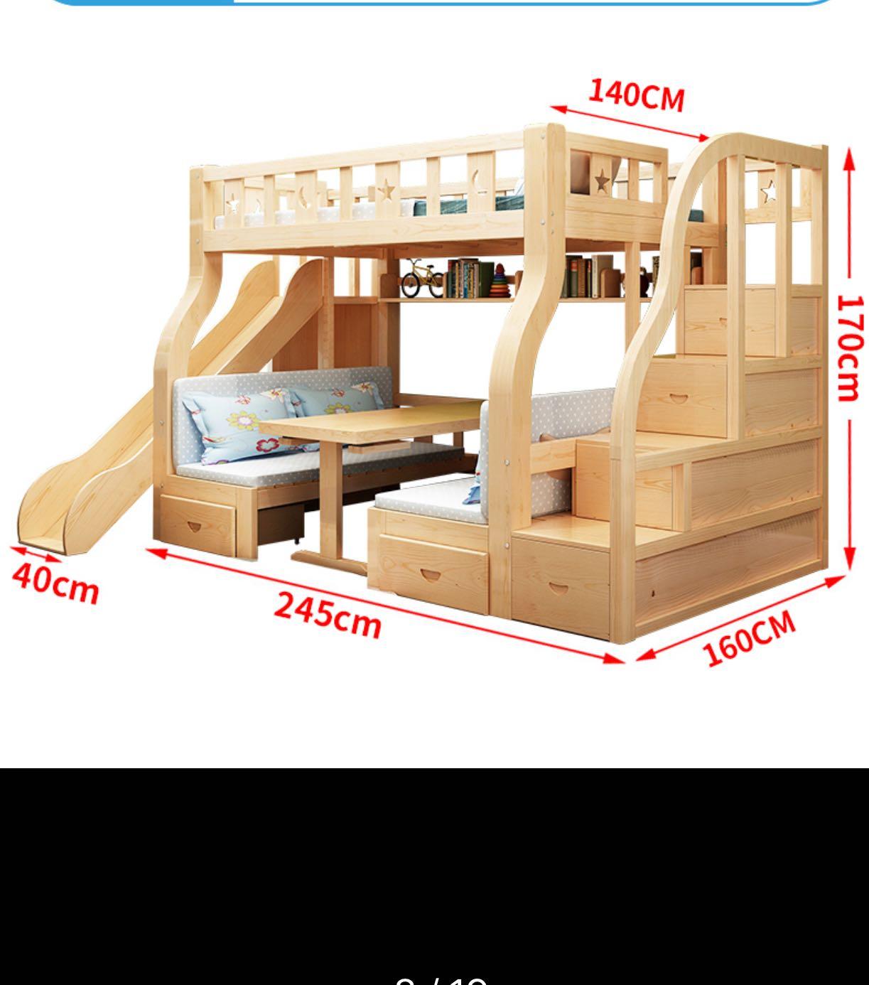 Preorder ,bed frame with slide , kid bed with slides, Furniture, Beds ...