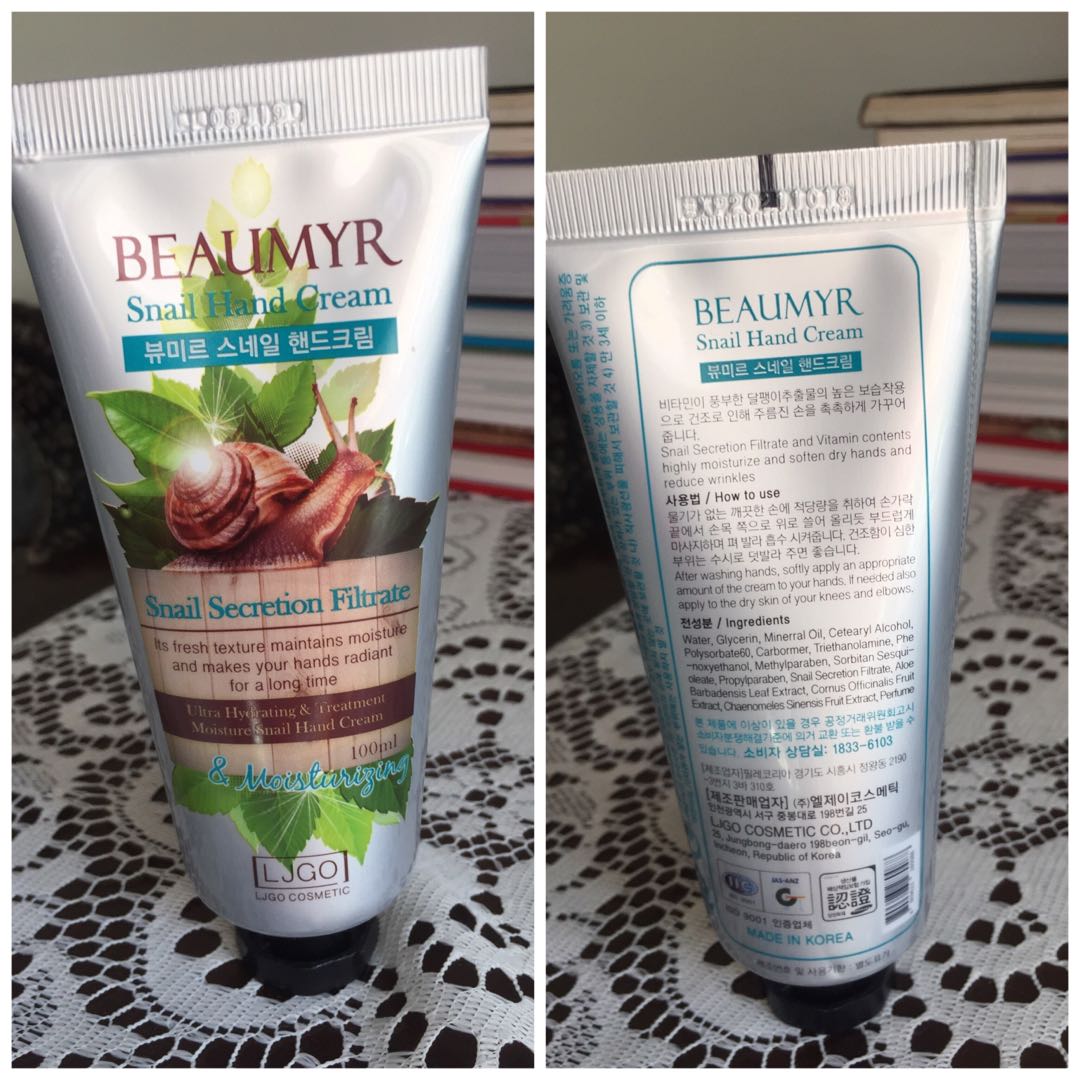 Beaumyr Snail Hand Cream, Beauty & Personal Care, Foot Care on Carousell