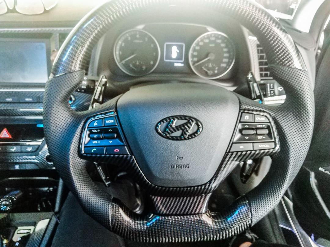 Elantra 2016 2017 2018 AD steering wheel control panel carbon fibre ...