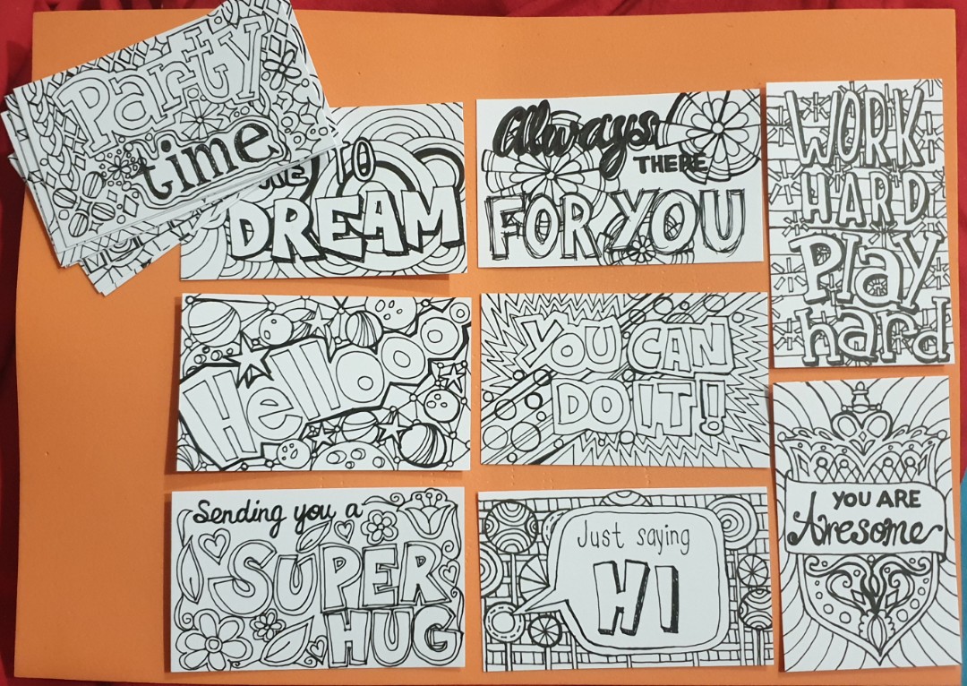 Fun Colouring Mini Note Cards for kids, Hobbies & Toys, Stationery ...