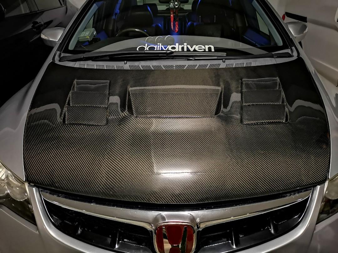 Honda Civic Fd Carbon Fibre Bonnet INGS model, Car Accessories ...