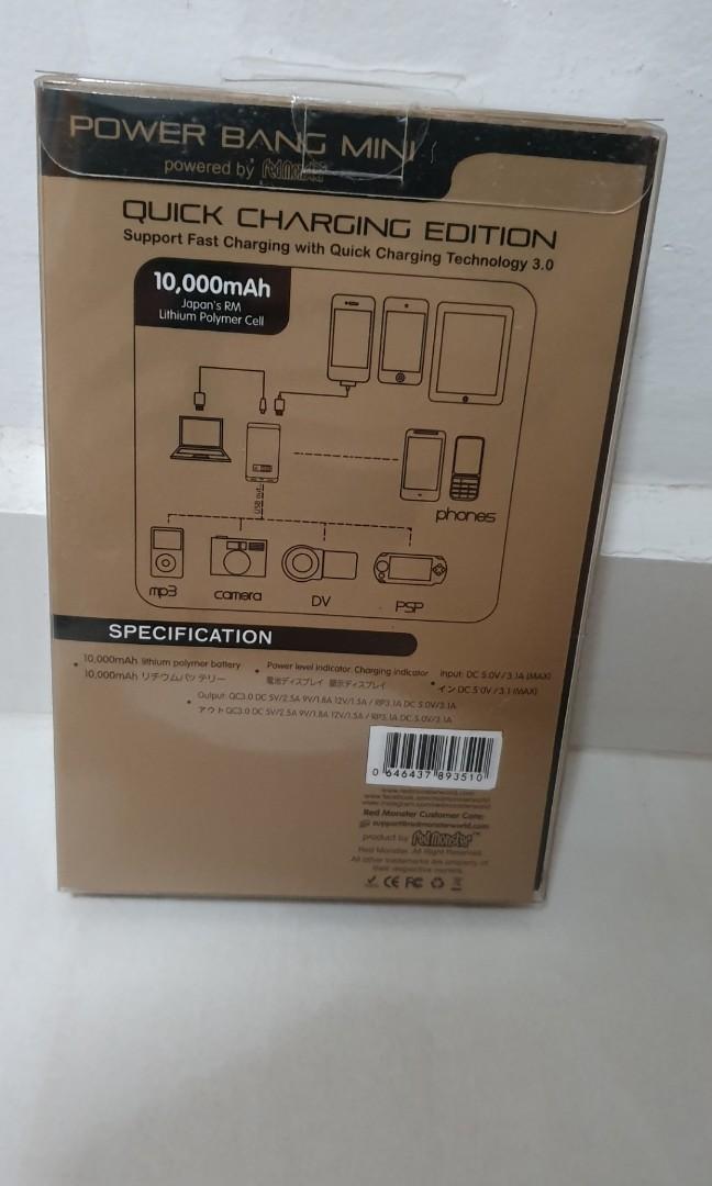 Power Bang Mini Power Bank 10000mAh. By Red Monster, Mobile Phones ...