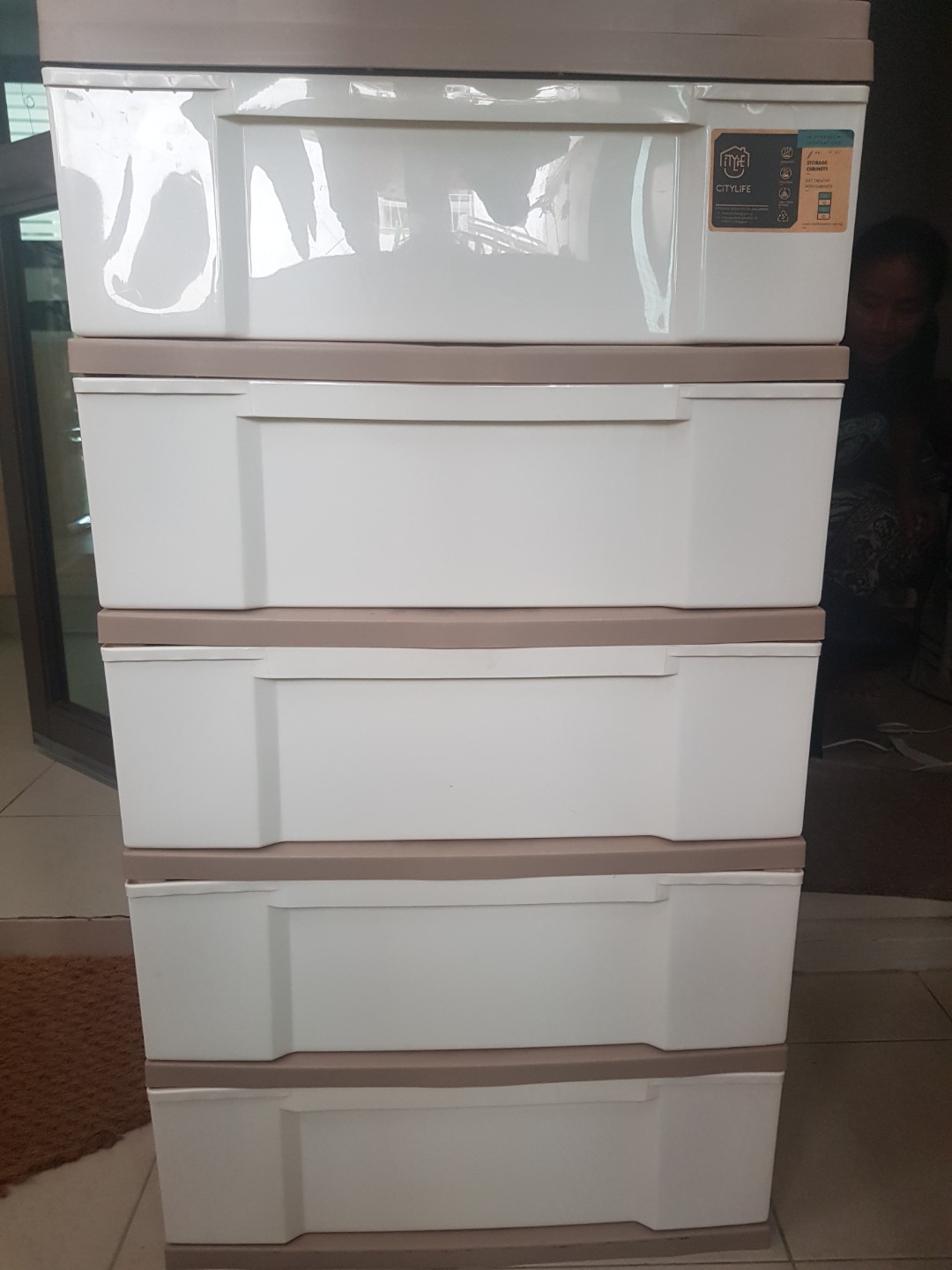 Plastic storage cabinet with 5 drawers X2, Furniture & Home Living ...