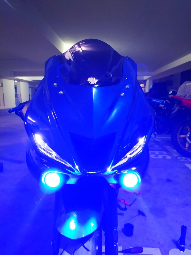[R15 V3] Mask R15 V3 Model R6 With LED, Motorcycles, Motorcycle ...