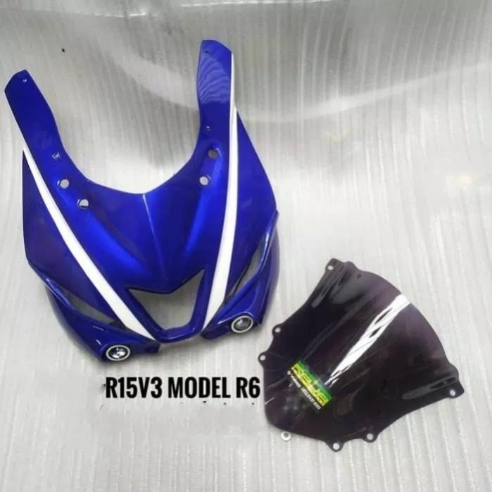 [R15 V3] Mask R15 V3 Model R6 With LED, Motorcycles, Motorcycle ...