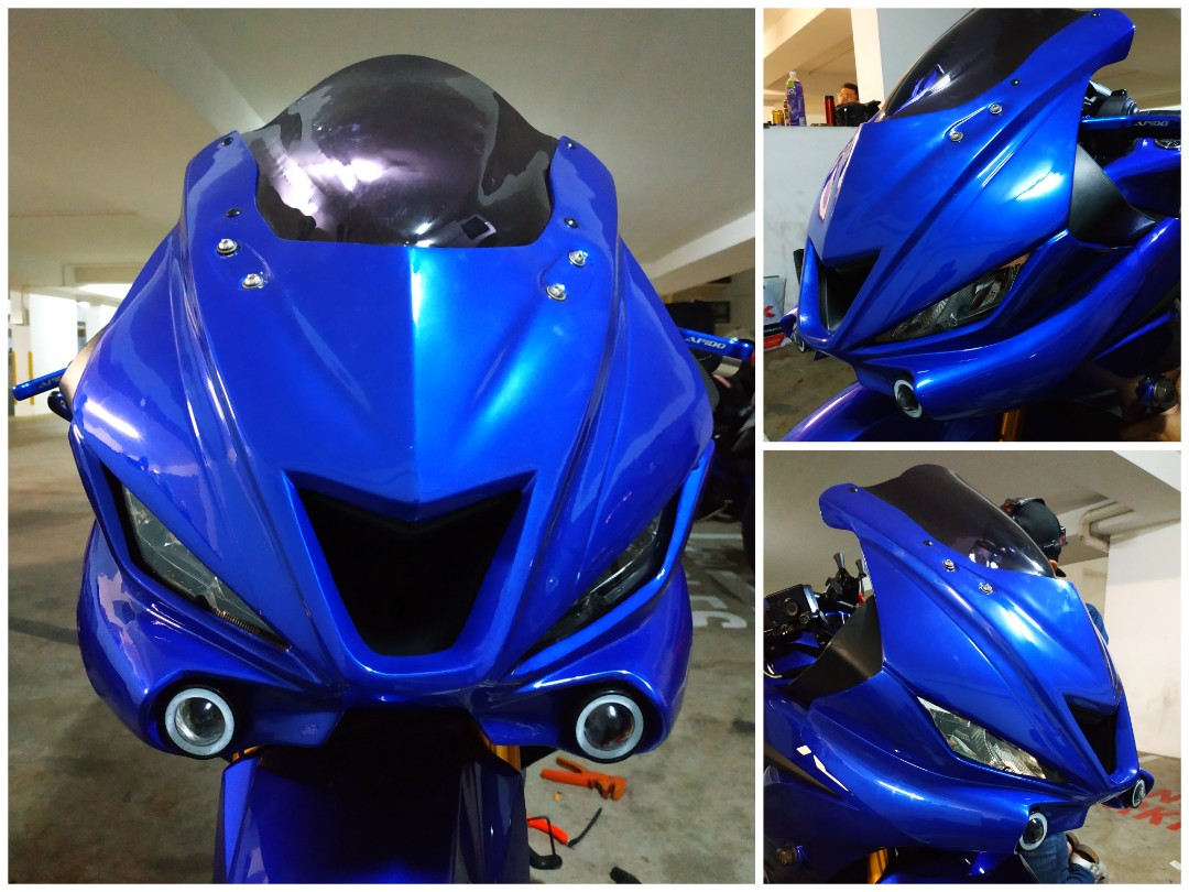 [R15 V3] Mask R15 V3 Model R6 With LED, Motorcycles, Motorcycle ...