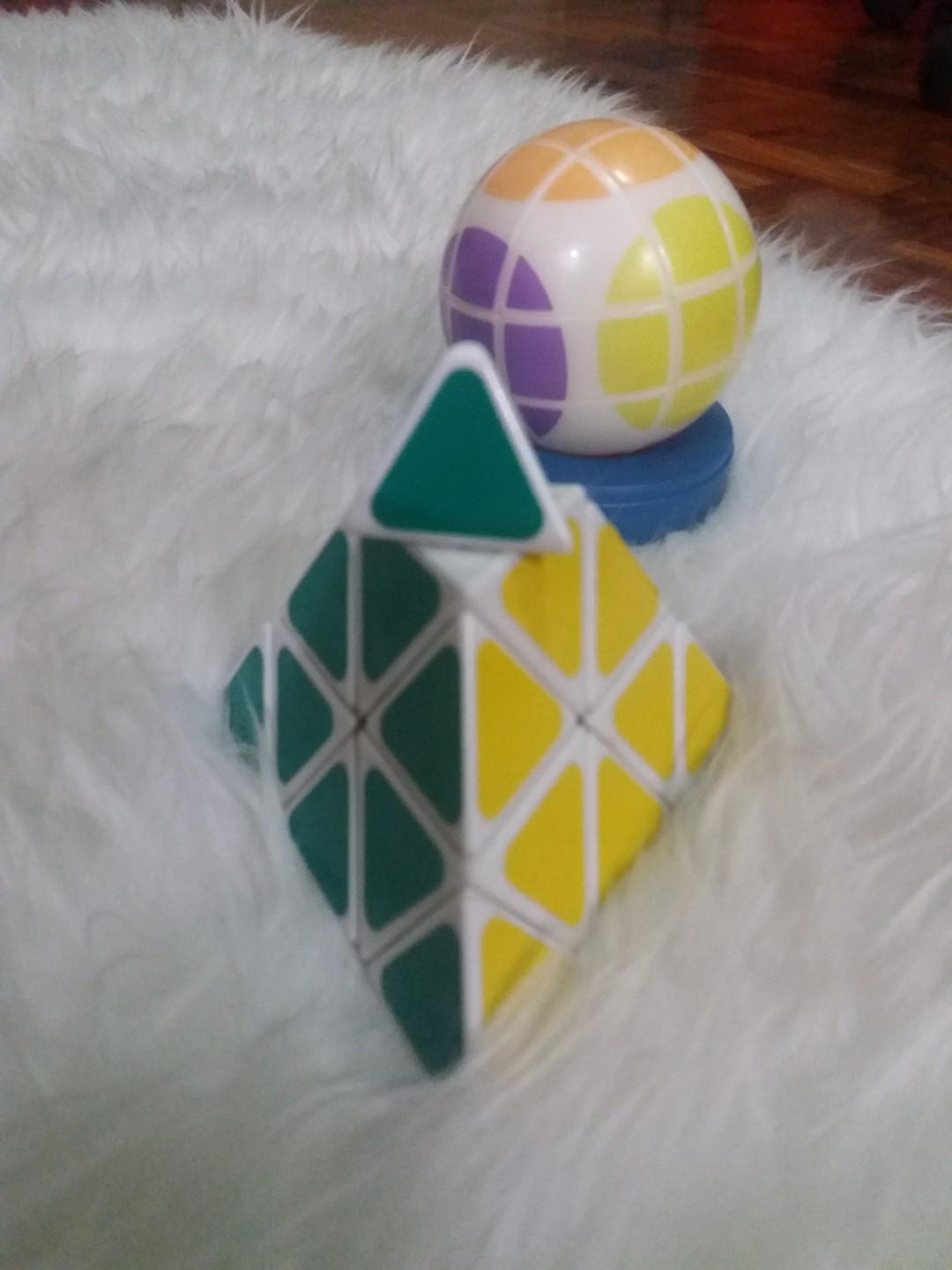 Rubik's Cubes: 3x3 circle shape and pyraminx shape, Hobbies & Toys ...