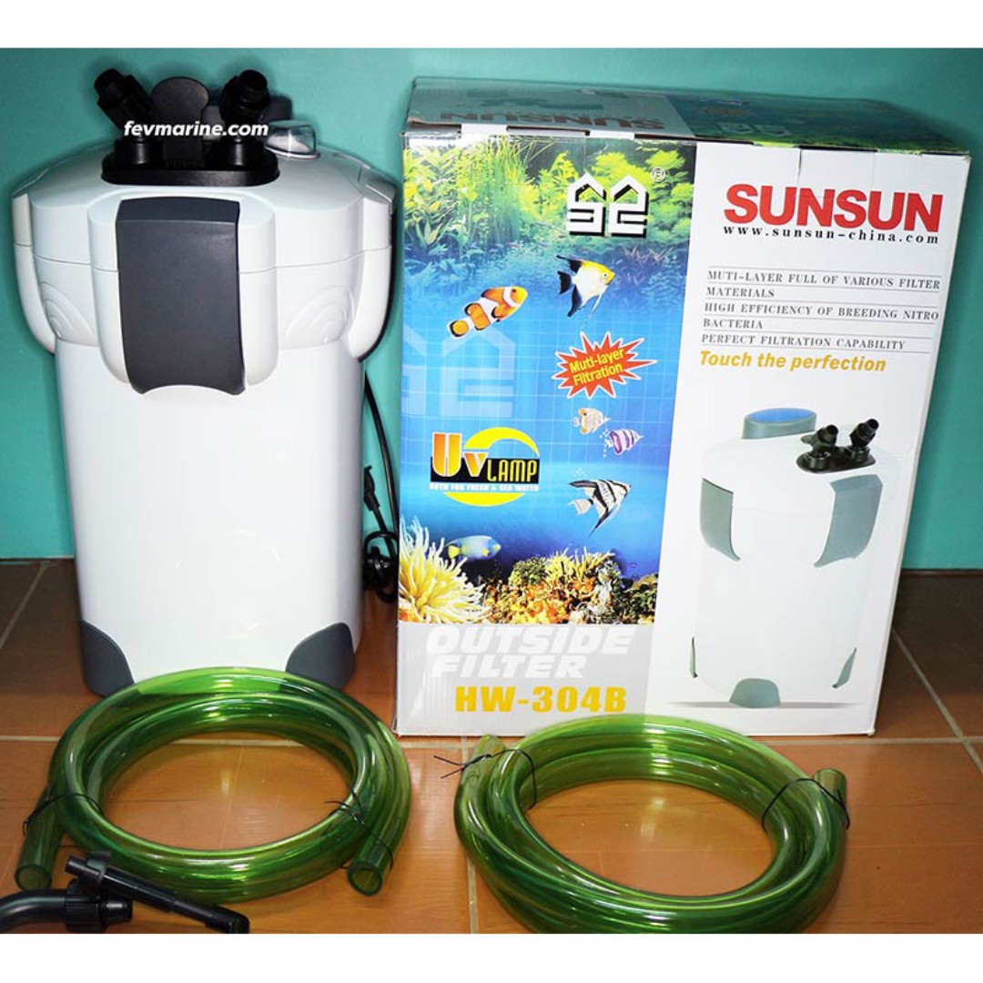 Sunsun HW-304B Aquarium Canister Filter with UV, Pet Supplies, Homes ...