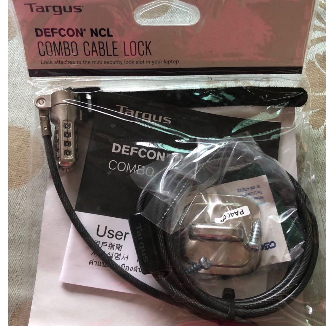 Targus Defcon NCL combo cable lock for laptop, Computers & Tech, Parts ...