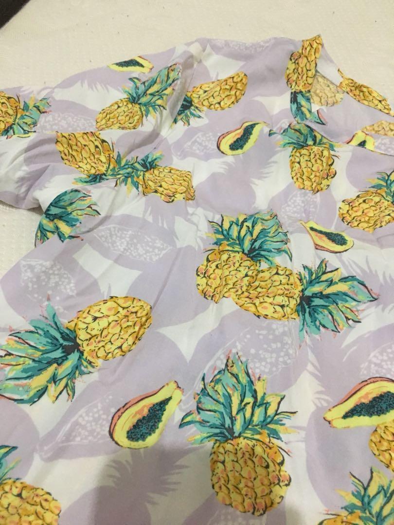 Terno JUST G purple pineapple, Women's Fashion, Dresses & Sets ...