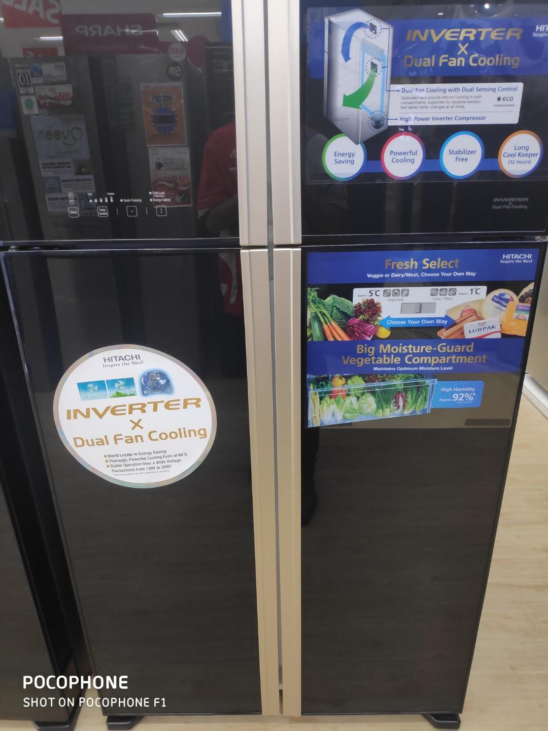 Kulkas 2 pintu Hitachi, Kitchen & Appliances di Carousell