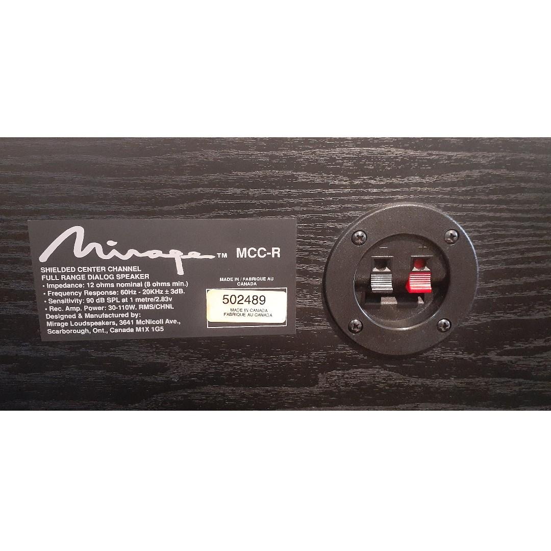MIRAGE MCC-R 110watts Center Channel Speaker (Product of Canada), Audio ...