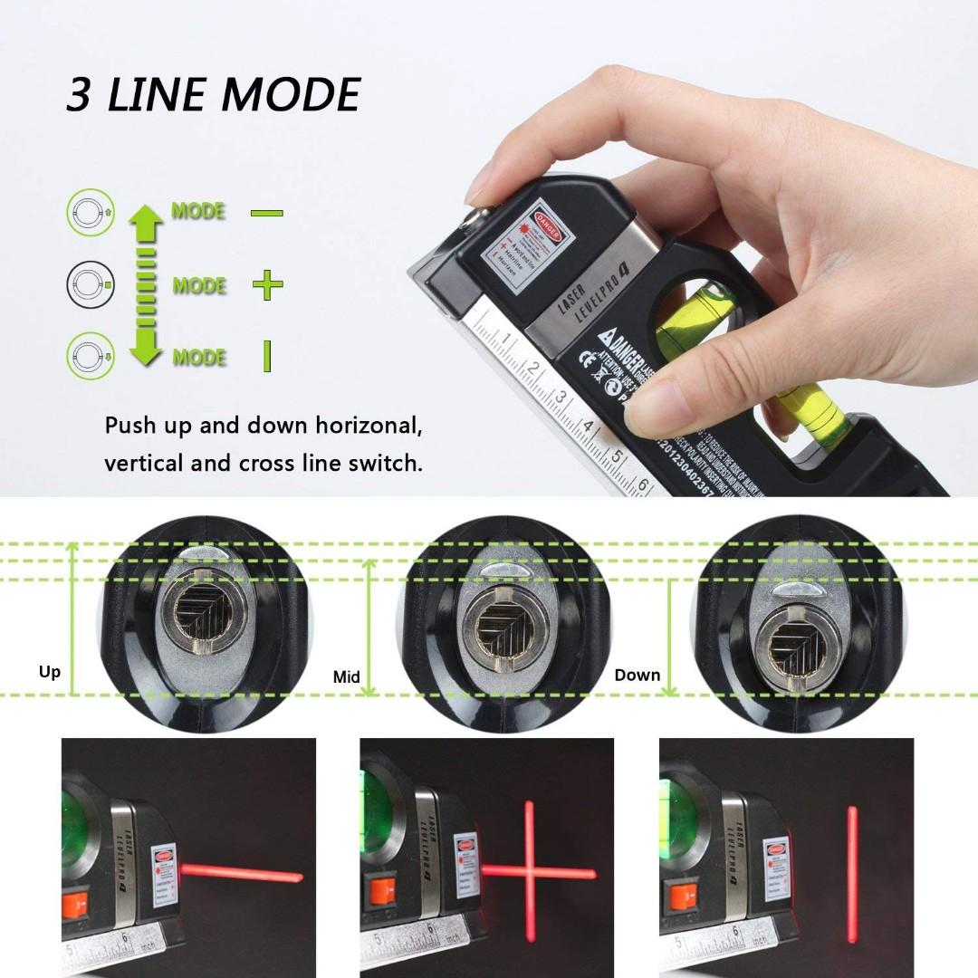 Multipurpose Laser Level Measuring Tape Standard and Metric Tape Ruler ...