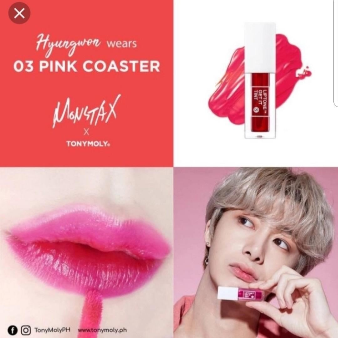 [New] Monsta X Tony Moly Lip Tint Ruby / Pink Coaster [Made in korea ...