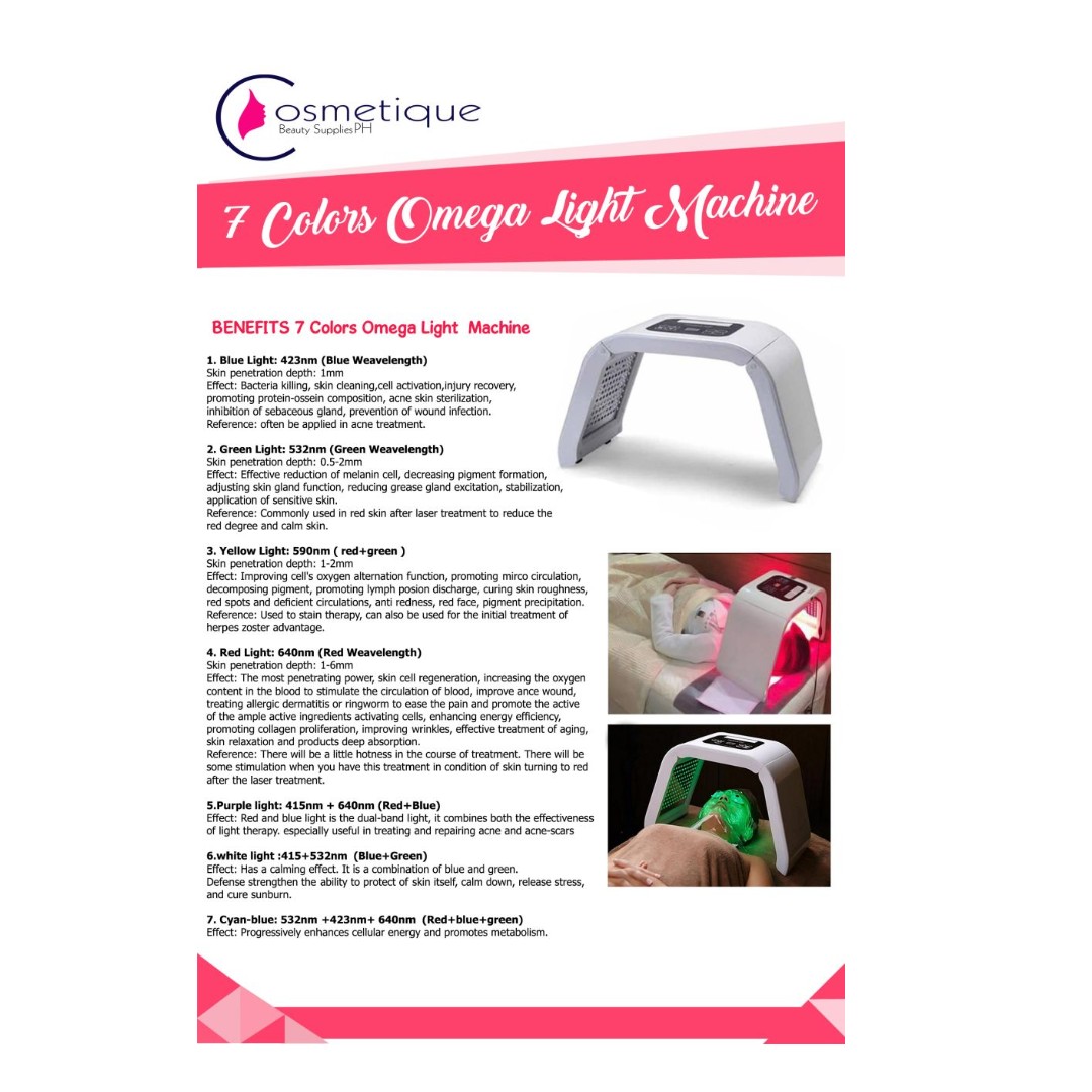 OMEGA Facial Machine LED Mask PDT Mask Wholebody 7 Colors with Warranty ...