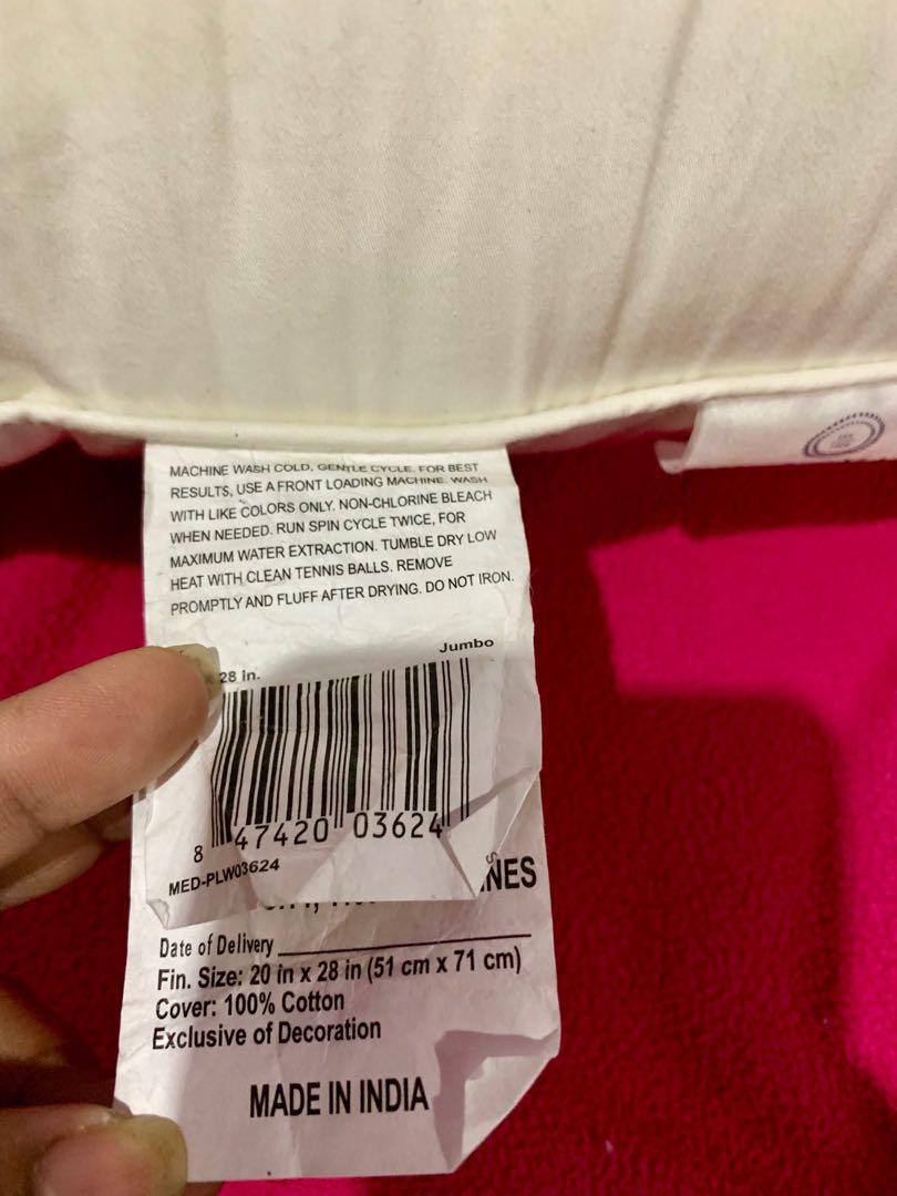 Springmaid Jumbo Pillow, Furniture & Home Living, Cleaning & Homecare ...