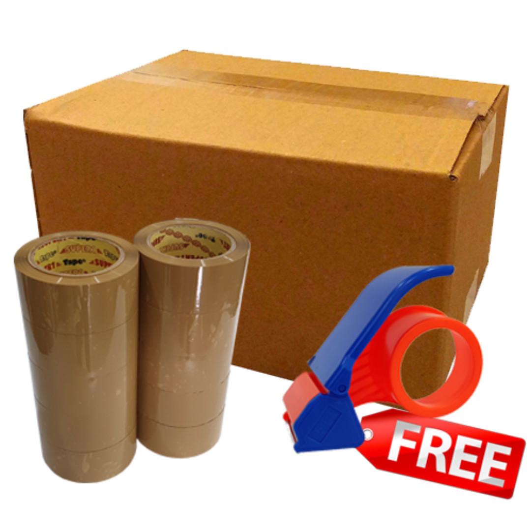 1 Box Tan Packaging Tapes, Hobbies & Toys, Stationary & Craft, Craft ...