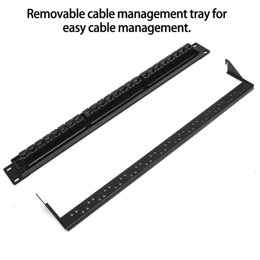 24 Port Cat6 Patch Panel | 19" Server Rack | Cat6 Keystone Jack Modular ...