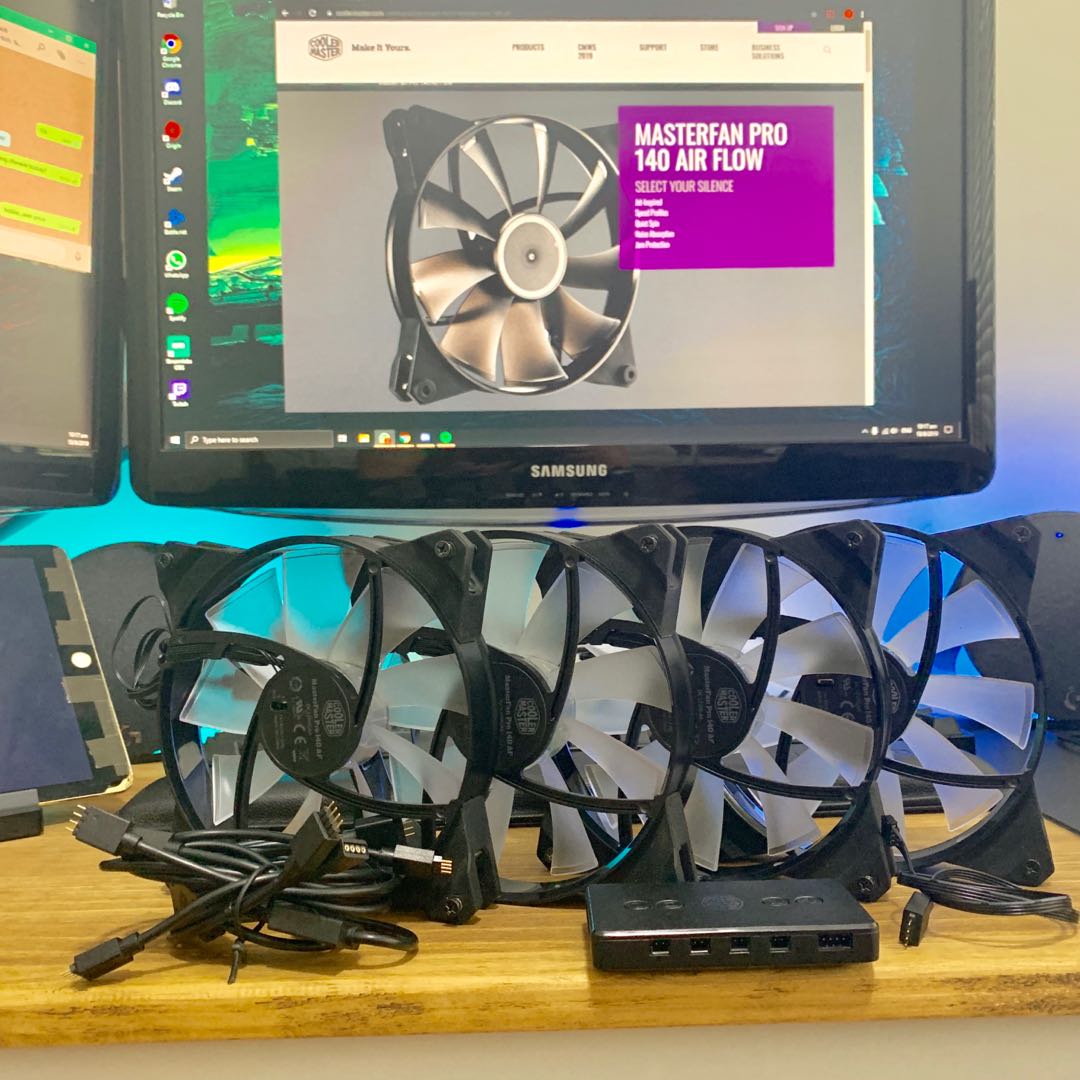 Cooler Master RGB Fans - 4 Fans & 1 Controller, Computers & Tech, Parts ...