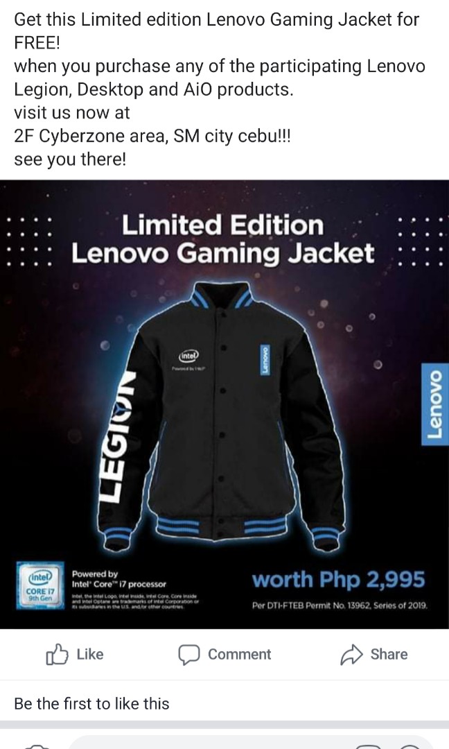 Lenovo Legion Jacket, Men's Fashion, Activewear on Carousell