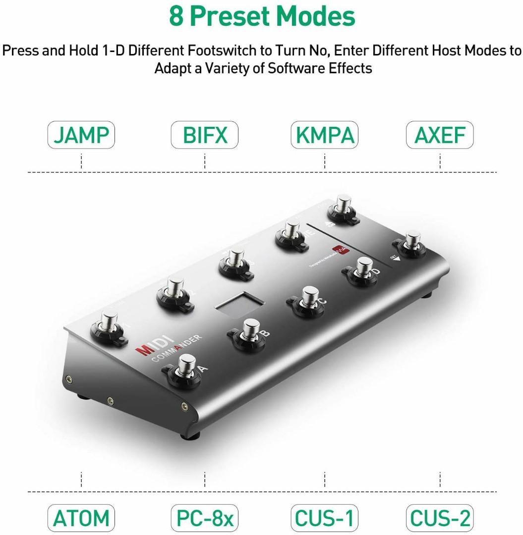MeloAudio MIDI Commander Guitar Floor Multi-Effects Portable USB MIDI ...