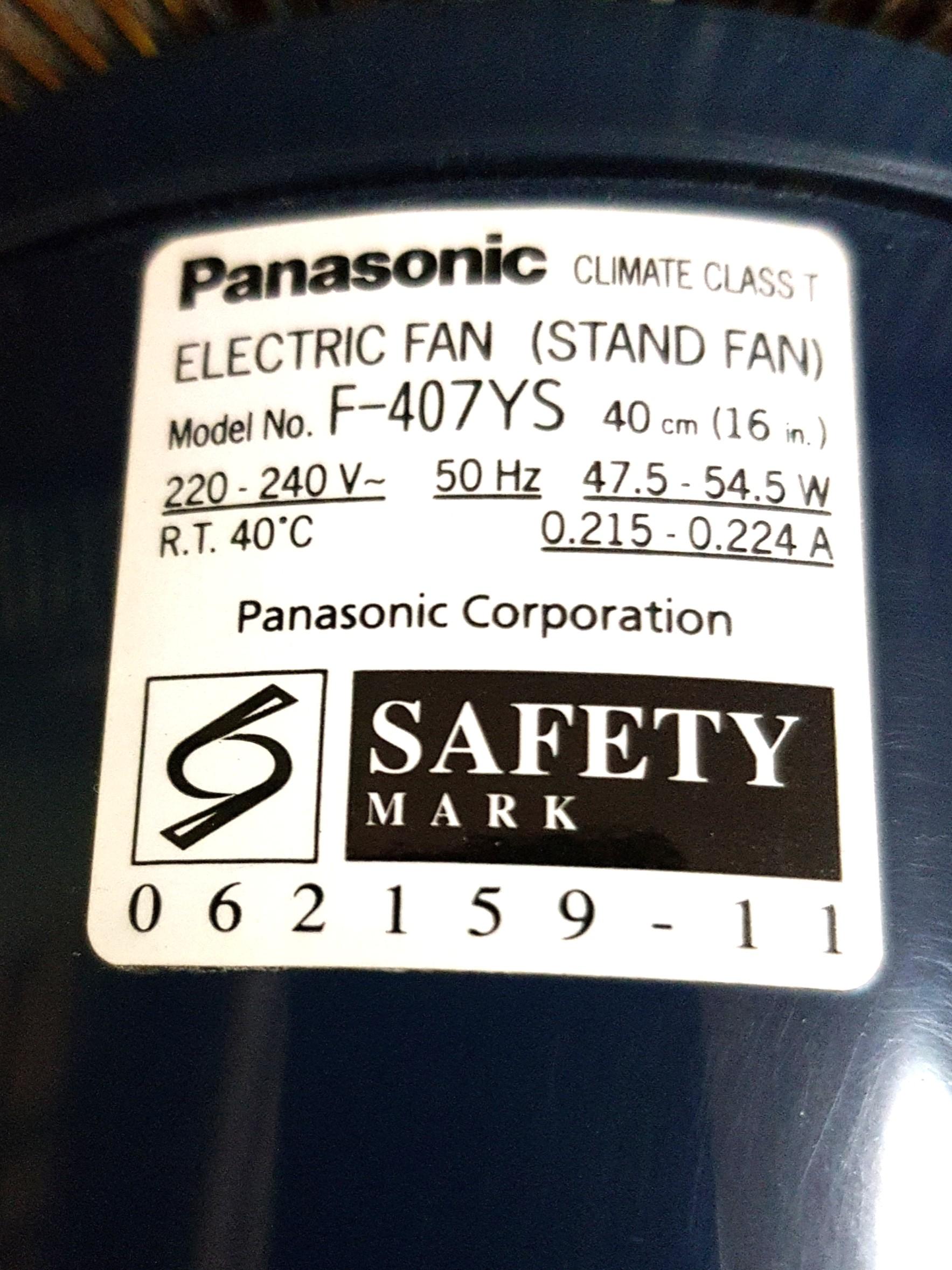 Panasonic stand fan F407YS with warranty, Furniture & Home Living ...